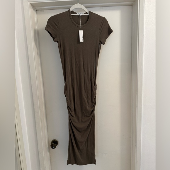 James Perse | Dresses | James Perse Ruched Bodycon Olive Dress Size ...